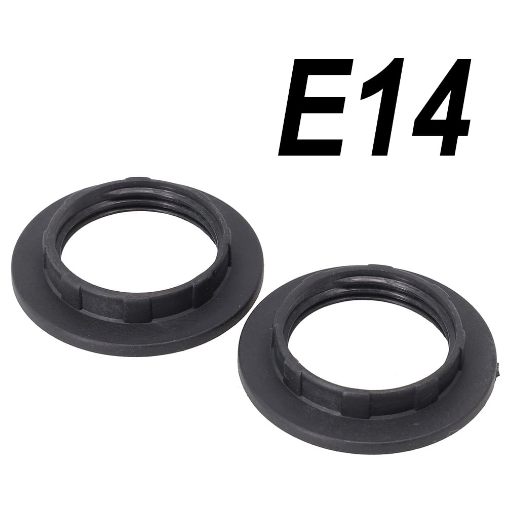 2 X Black Or White Light Shade Collar Ring Adaptor E14 Holder E27 Lamp ...