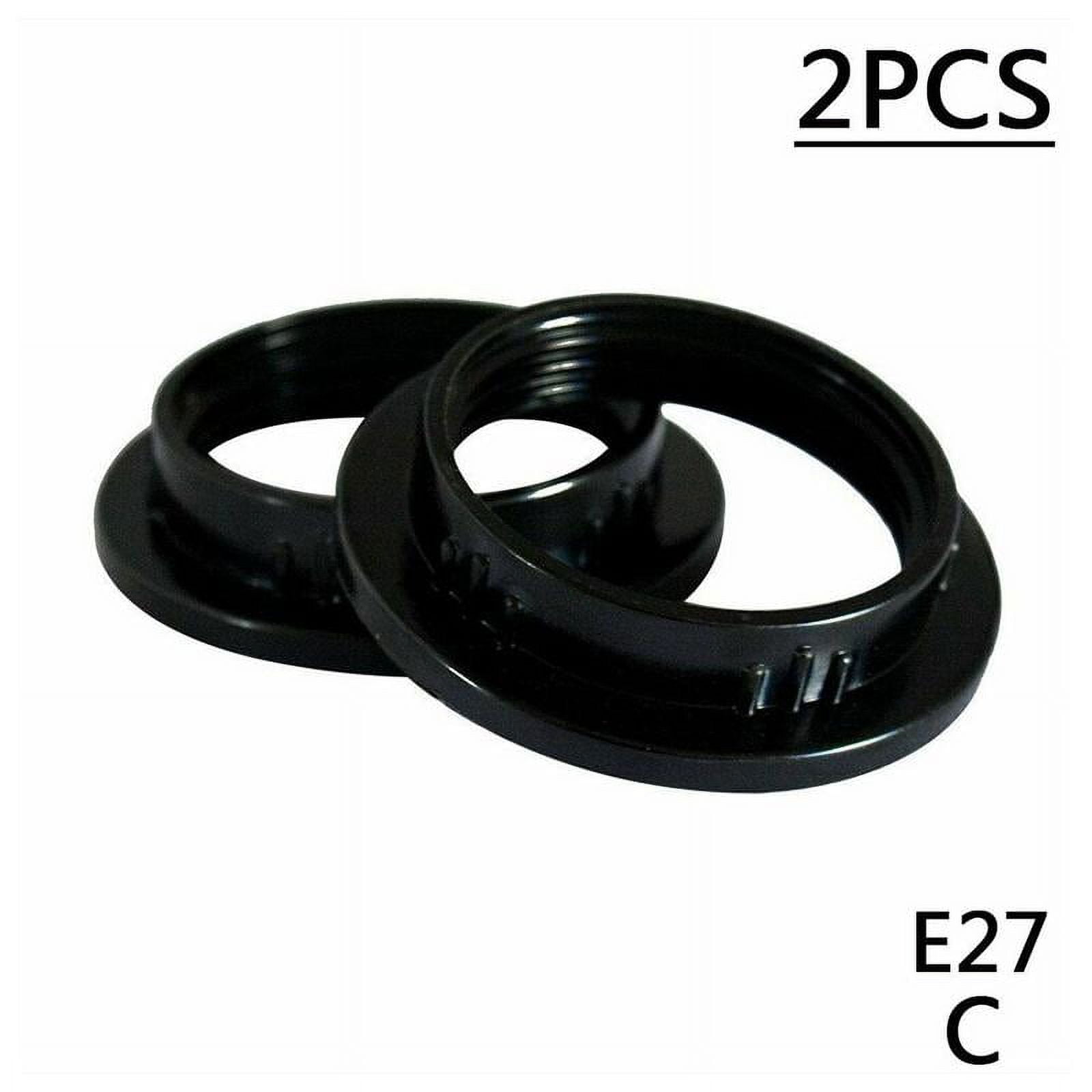 2 X Black Or White Light Shade Collar Ring Adaptor E27 / E14 Lamp Bulb ...
