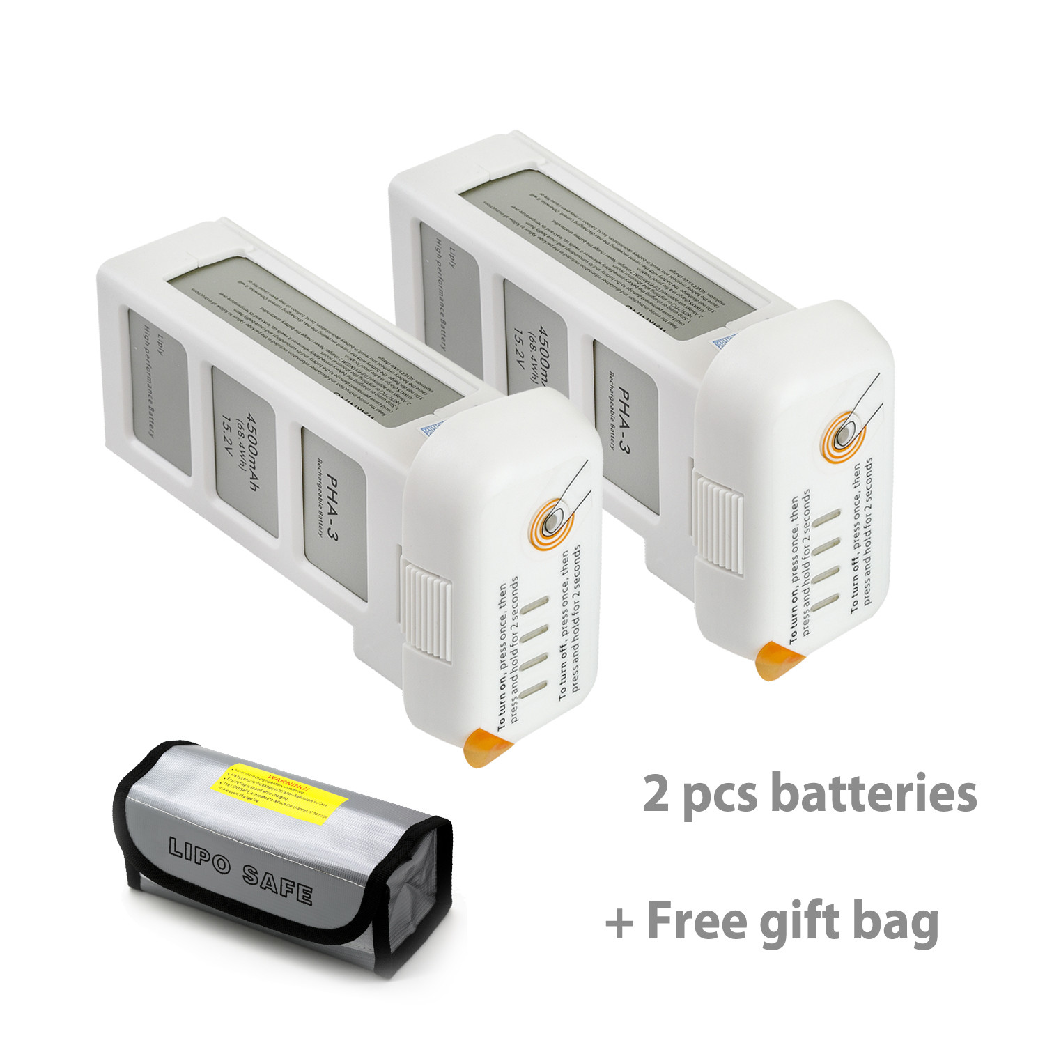 2 X DJI Phantom 3 Battery Professional Advanced Standard 4K+ 1 LiPo ...