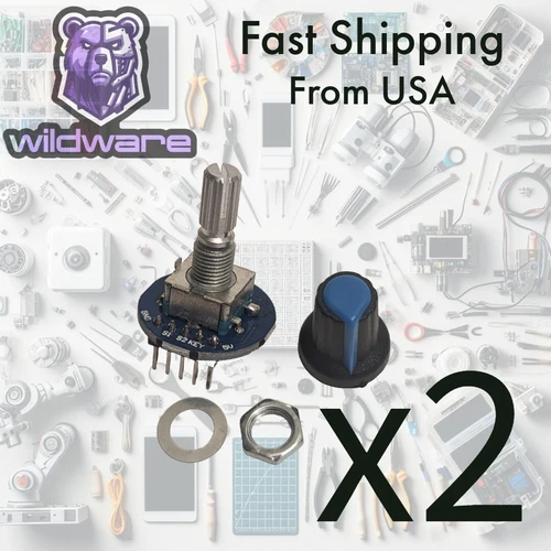2 X Digital Rotary Encoder Module For Arduino Raspberry Pi Etc With Nut & Washer - Walmart.com