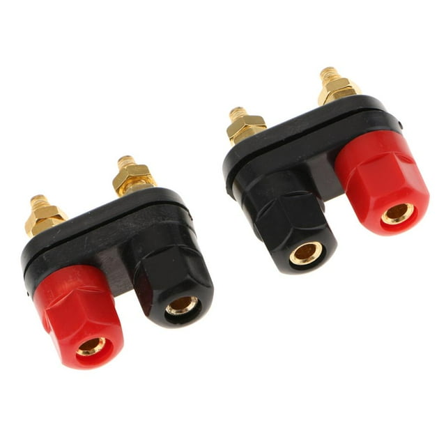 2 X Dual Banana Plug Connector Terminal Binding Post For Speaker ...