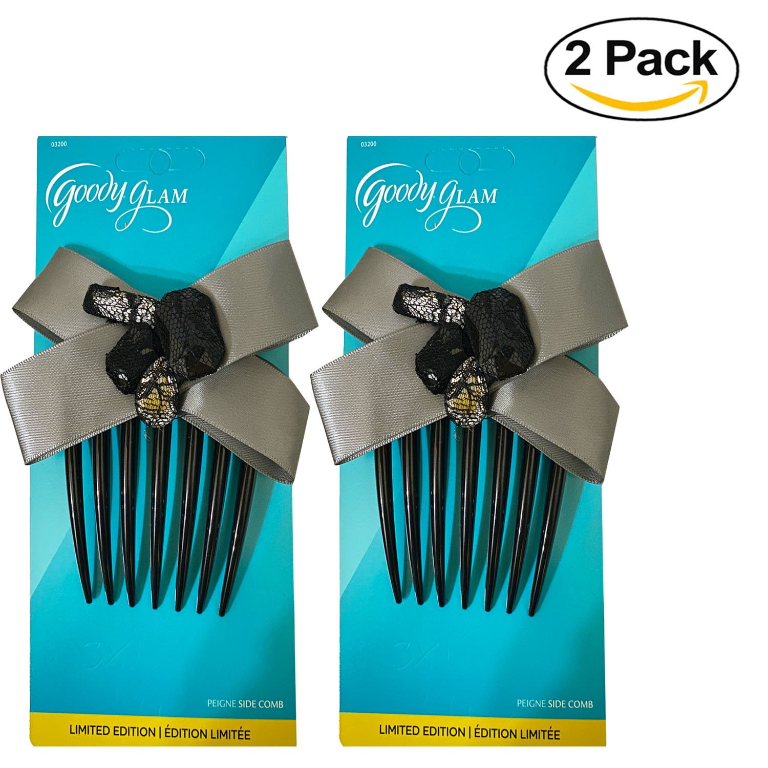 2 X Goody Glam PEIGNE SIDE COMB - GRAY/BLACK - Walmart.com