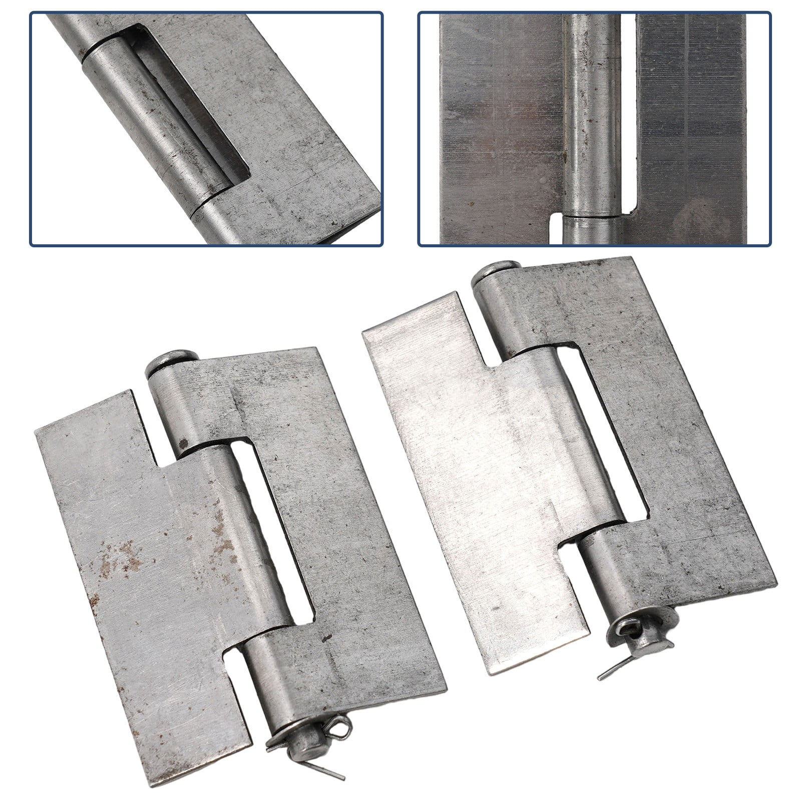 2 X Heavy Metal Door Double Flat Steel Hinge Butt Welded Hinge-Welded ...
