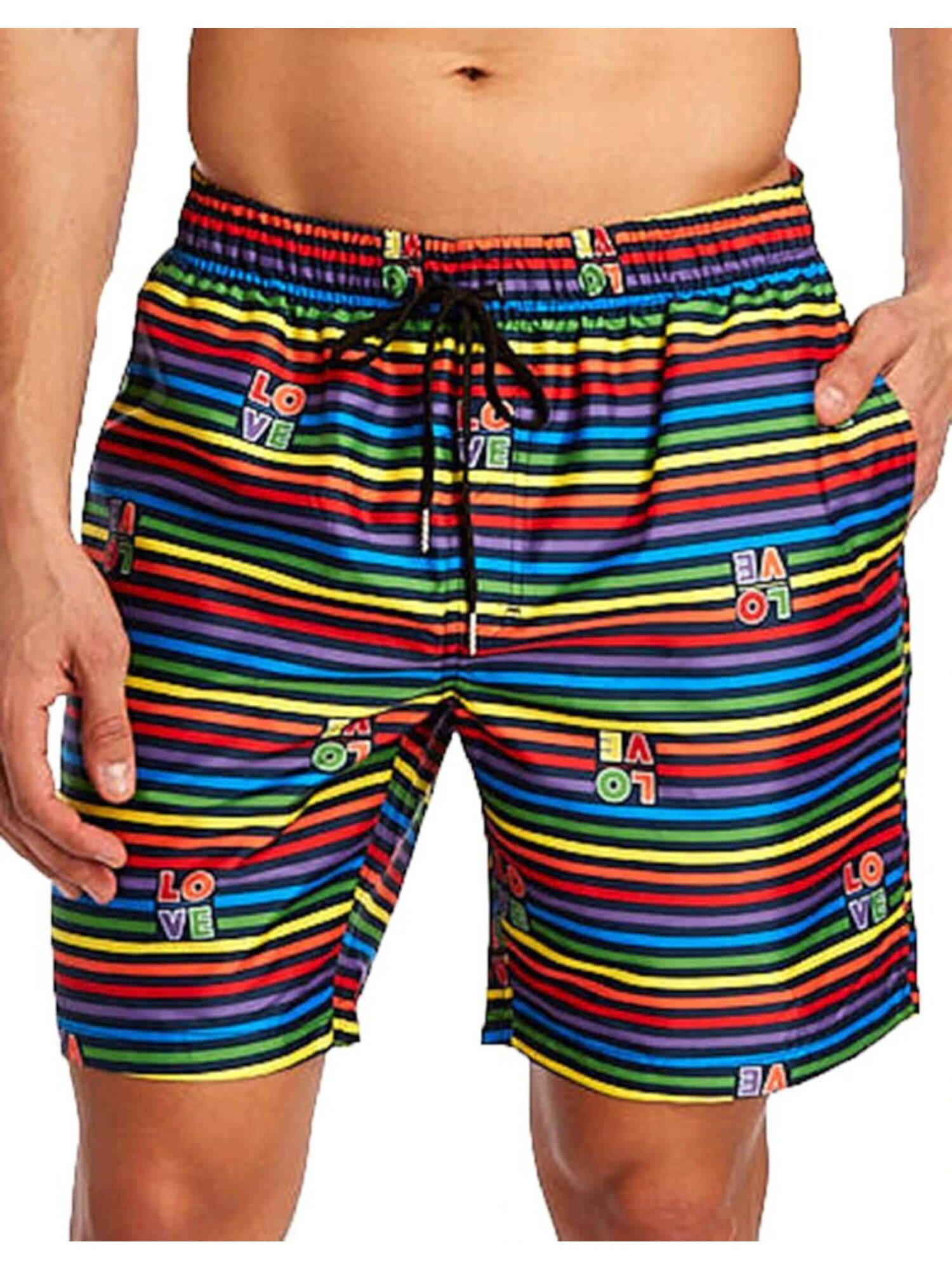 2(X)IST Mens Navy Expandable Waist Printed Stretch Swim Trunks XL ...