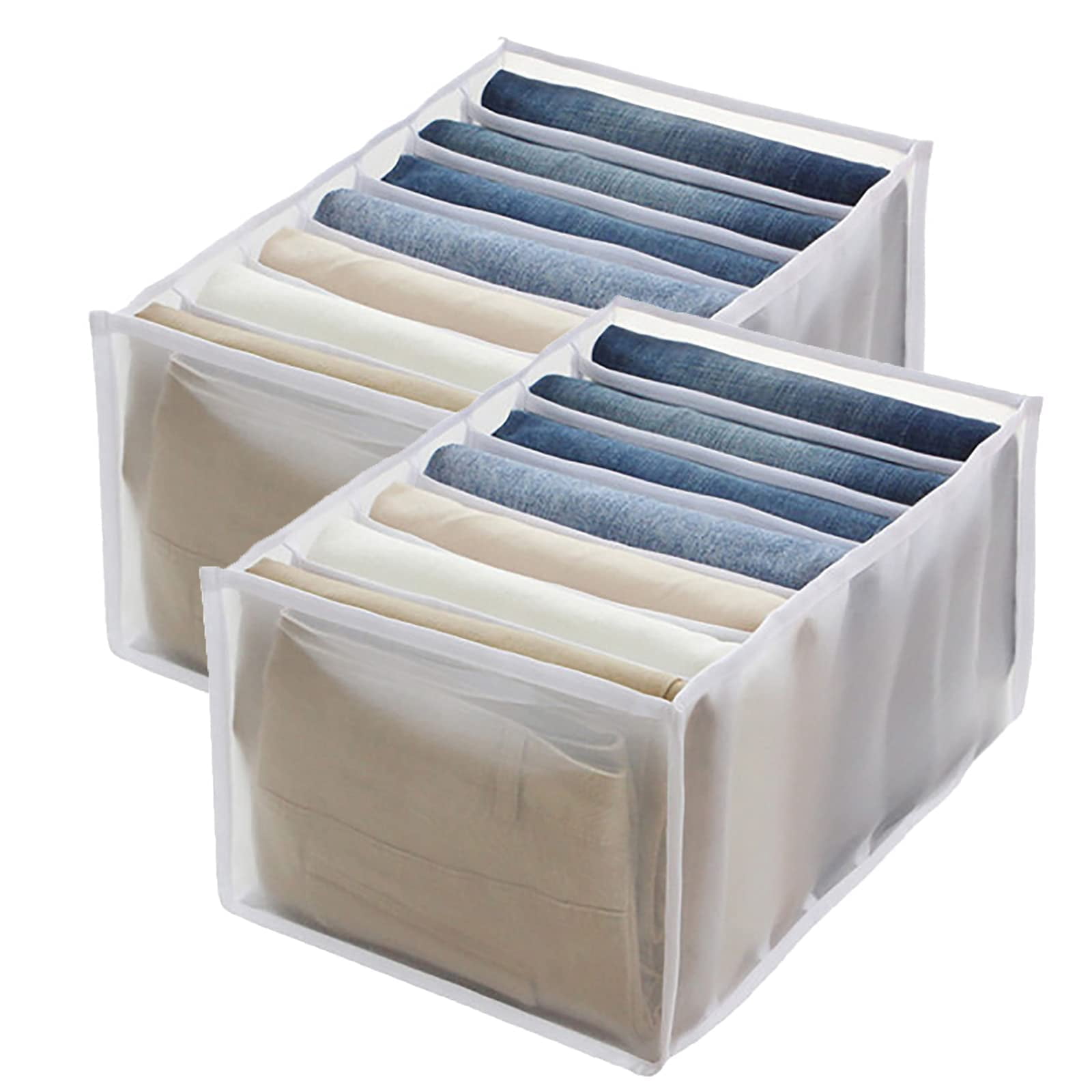 2 X Jeans Compartment Storage Box Cupboard Clothes Drawer Mesh Divider ...
