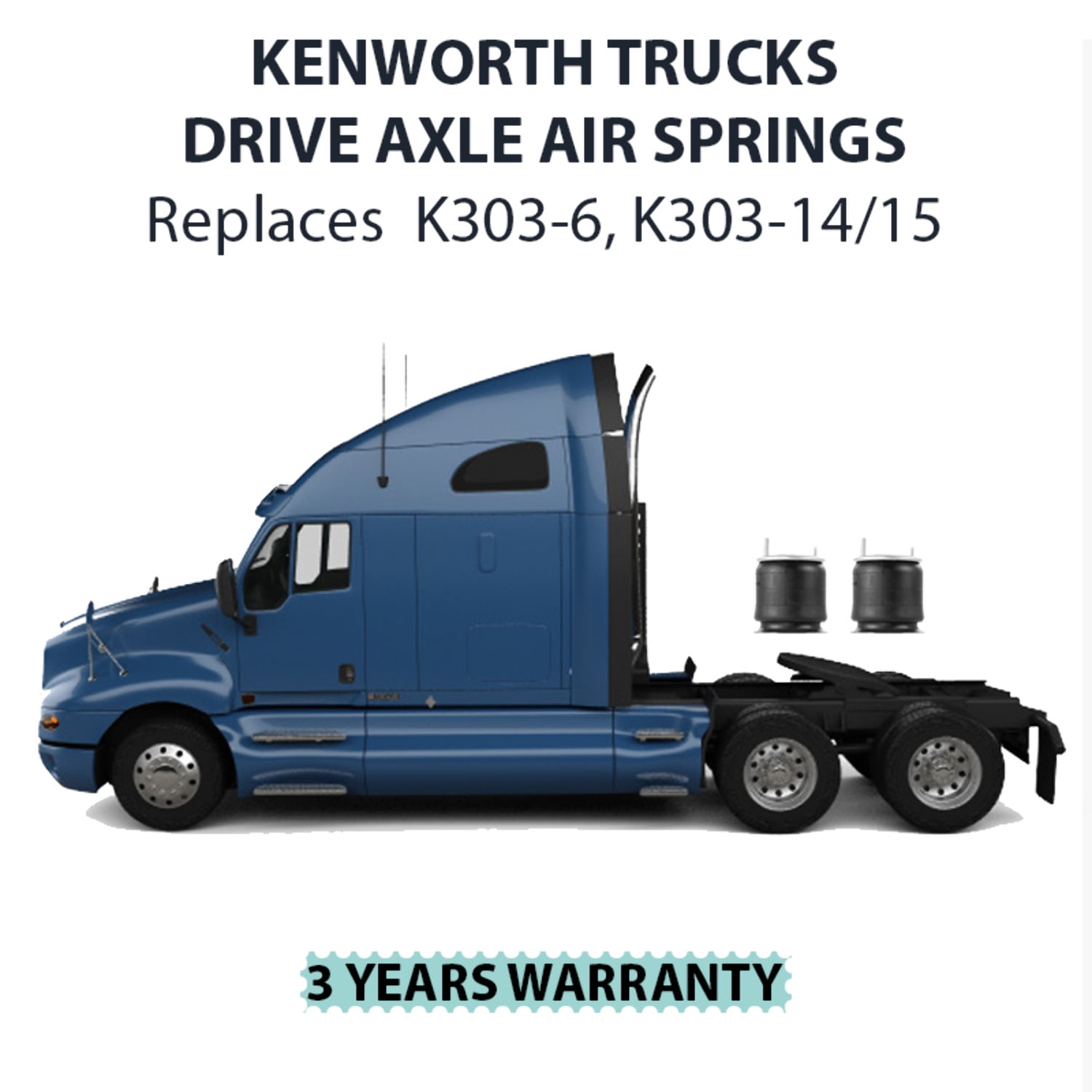 2 X MVP Air Springs Compatible for Kenworth Trucks Replaces W01-358-9422 K303-6 / K303-1415 ...