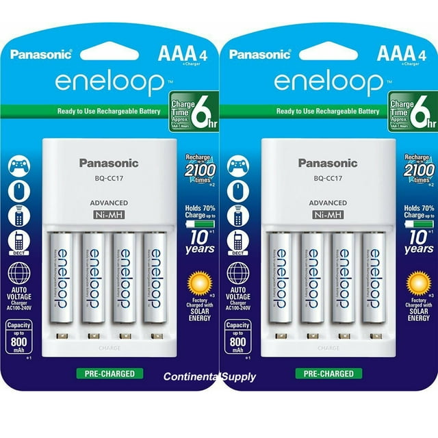 2 X Panasonic K Kj17m3a4ba Advanced Individual Cell Battery Charger