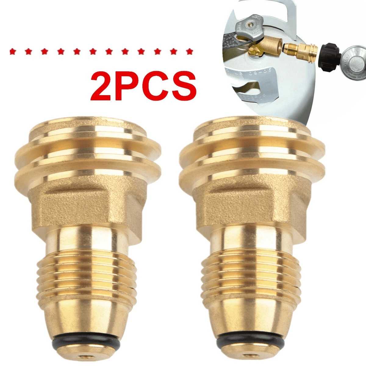2 X Propane Tank Refill Adapter Converts POL LP Tank Valve to QCC1 ...