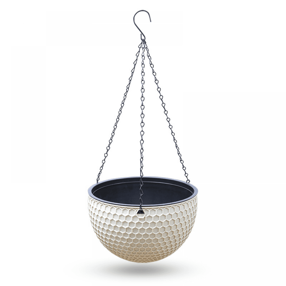 2 X Rattan Plastic Hanging Basket Pot Succulent Greenery Self-priming ...