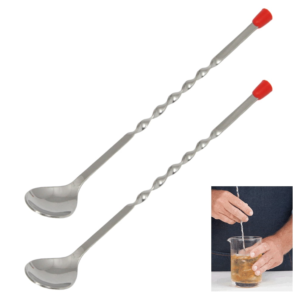 2 X Stainless Steel Cocktail Muddler Mixed Spoon Bar Tool Mixing Stir ...