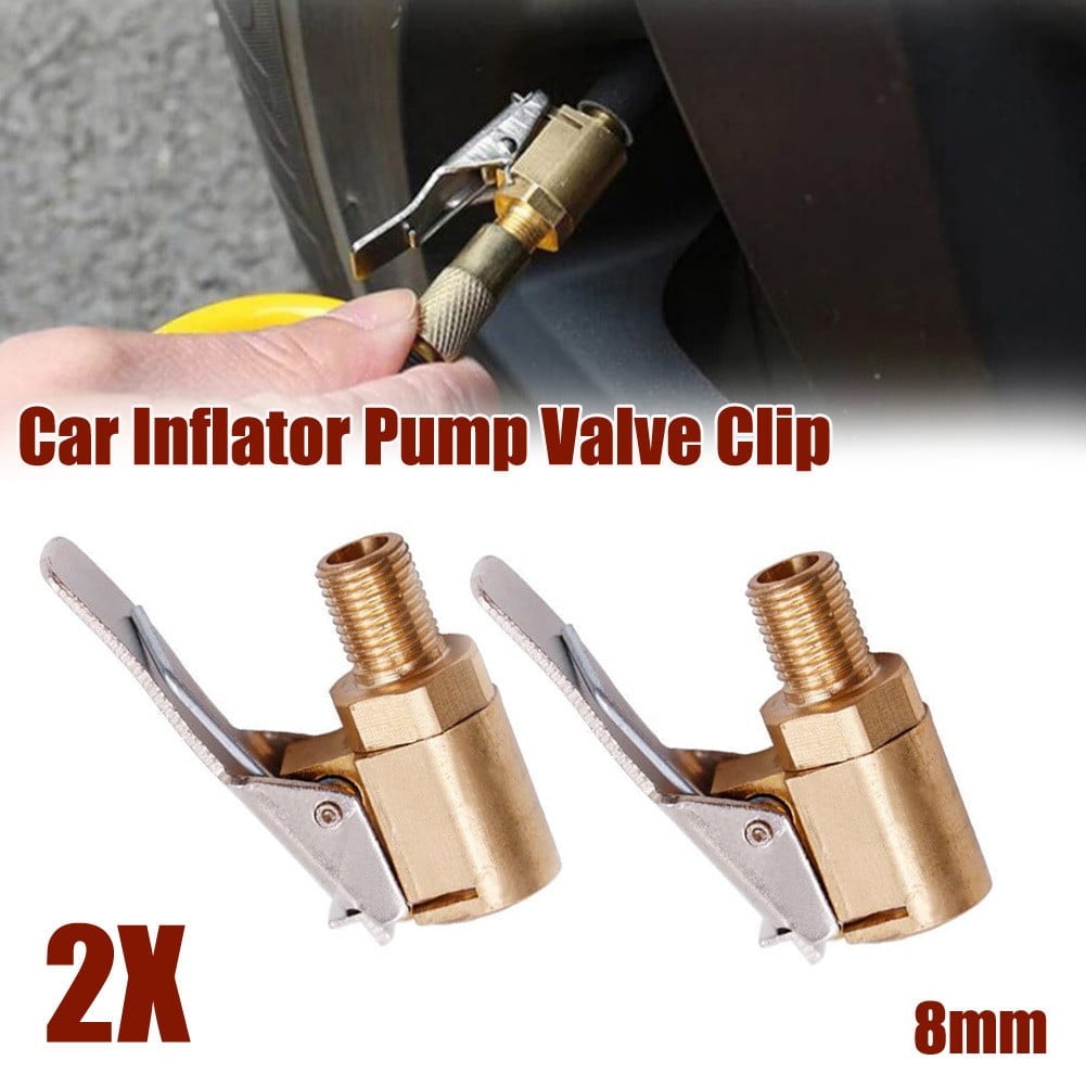 2 X Tyre Valve Air Tire Chuck Inflator Pump Connector Adapter Clip 8mm ...
