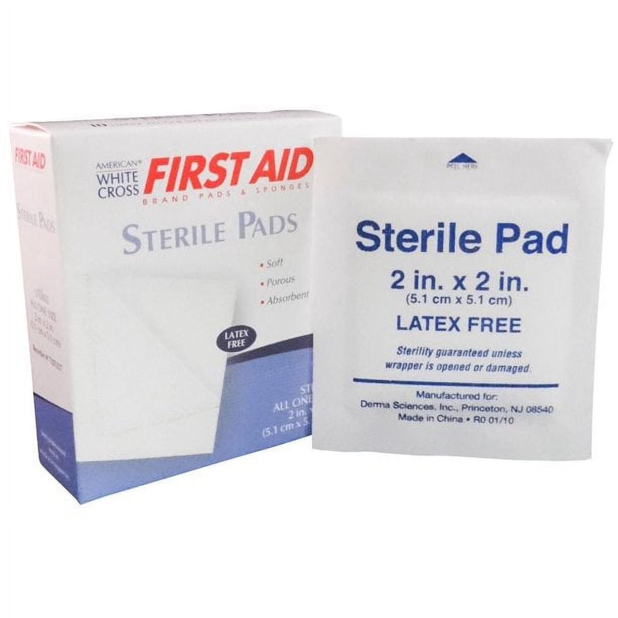 2"X2" Gauze Pads Latex-Free Sterile (5.1cm X 5.1cm) - 25 Pads/Box (1 ...