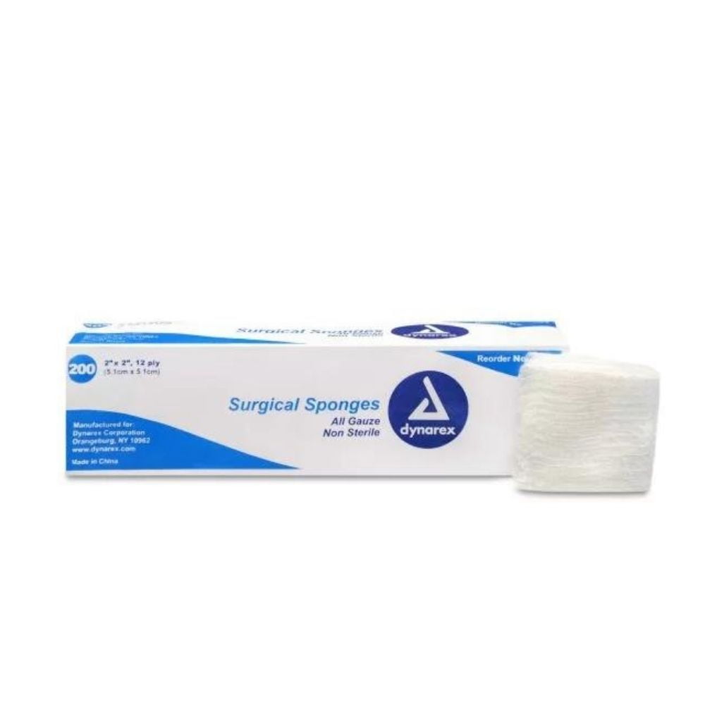 2"X2" Surgical Sponges Gauze Pads Non-Sterile - 12 ply - 200 Pads/Box ...