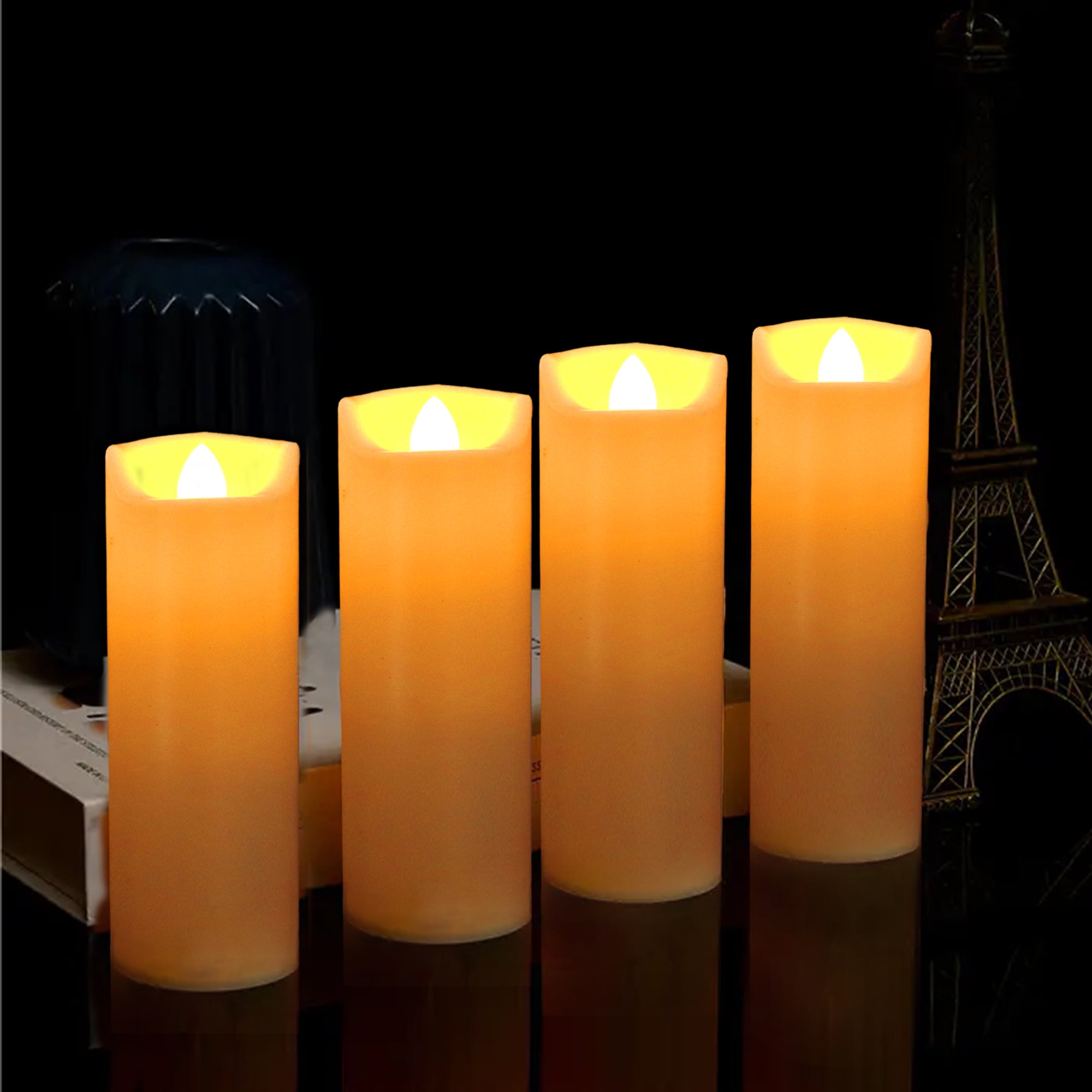 2”X6” Outdoor Waterproof Flameless Candles with Timer, Battery Operated ...