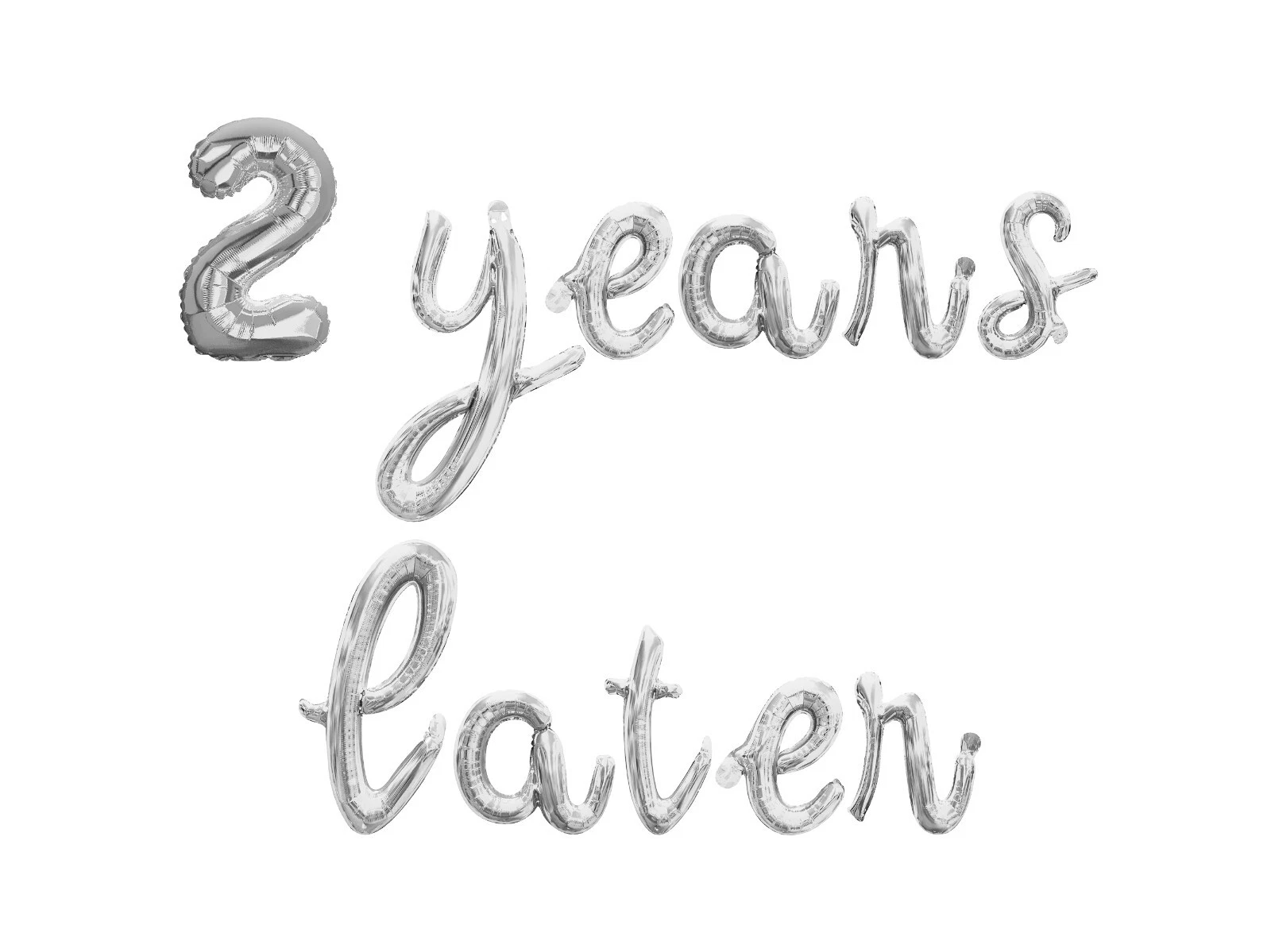 2 YEARS LATER Cursive Letter Balloon Banner - 2nd Birthday Party ...