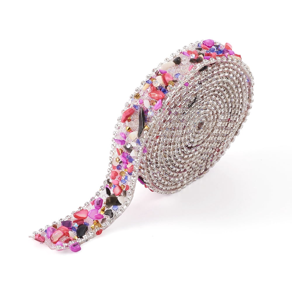 2 Yard Hotfix Rhinestone Tape Iron on Patches with Chips Gemstone and ...