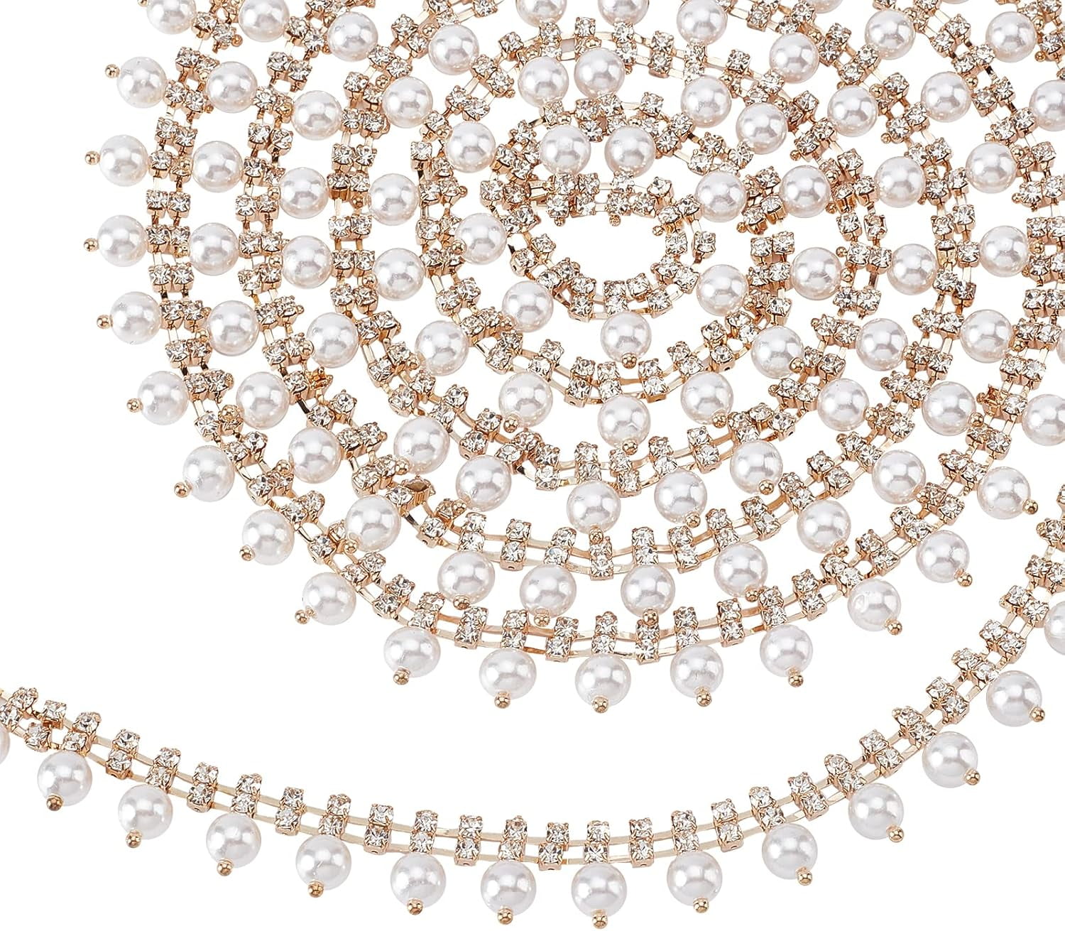 2 Yard Rhinestone Fringe Trim Gold Tassel Rhinestone Chain Sew on ...