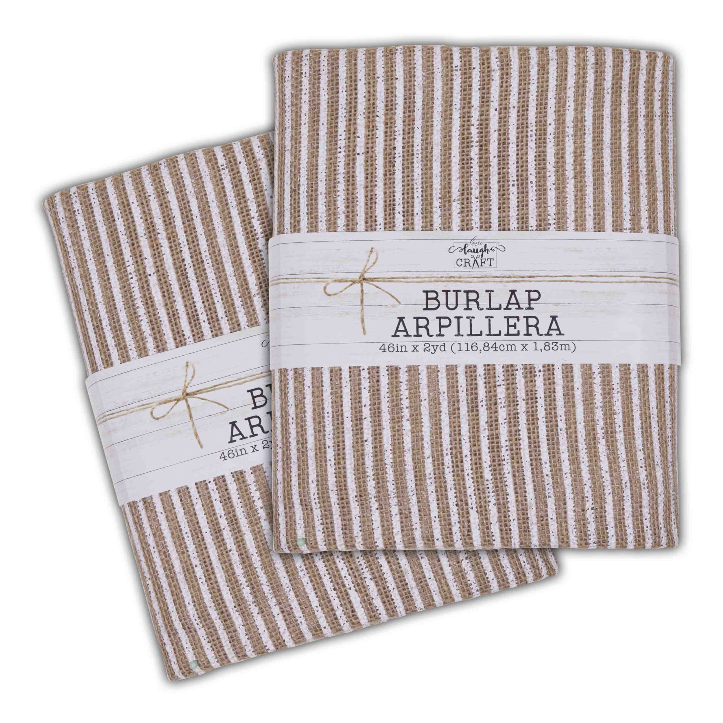 2 Yard X 46" Precut Natural With White Screenprint Stripe, 2 Pack ...