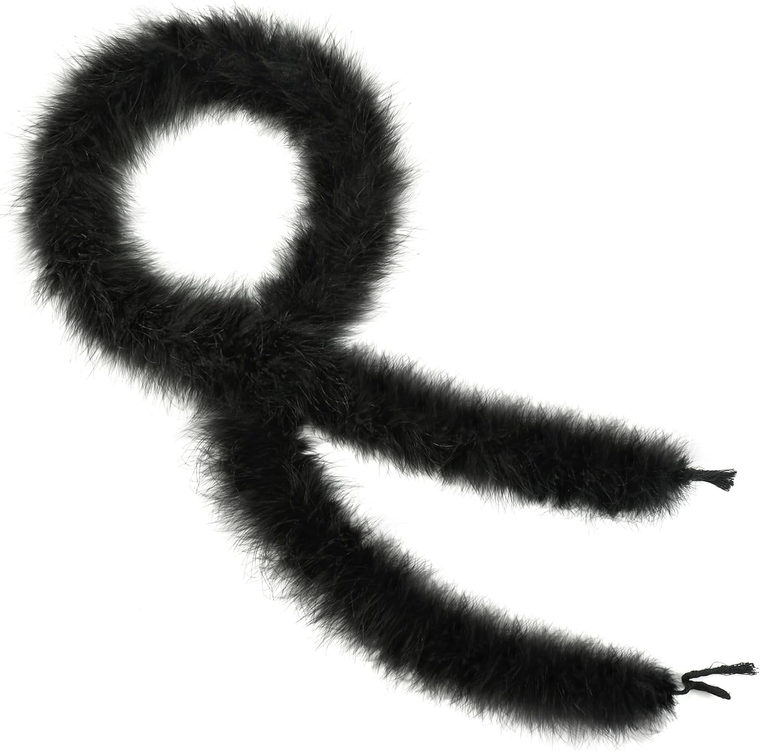 2 Yards Fluffy Marabou Feather Boa,Black Faux Boas Feather,Fake Ribbon ...