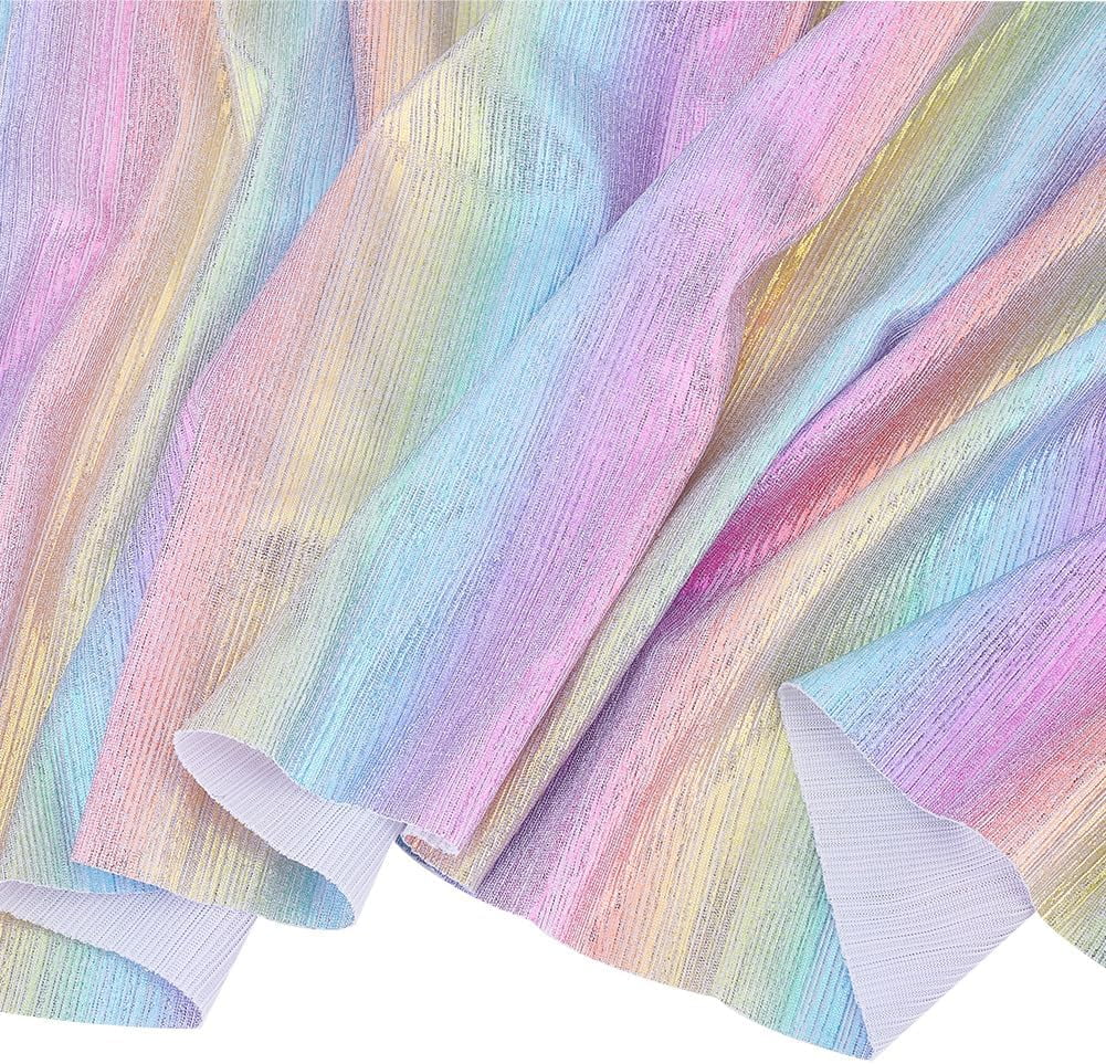 2 Yards Hologram Iridescent Fabric 60.6inch Wide Rainbow Color Fabric ...