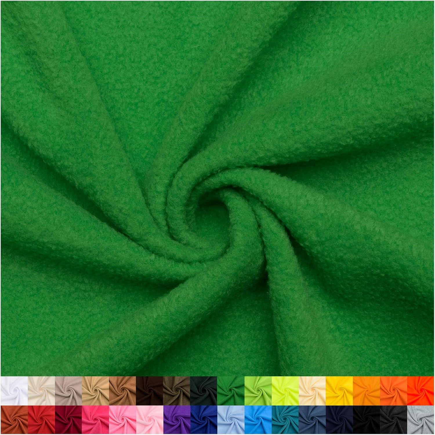 2 Yards - Kelly Green Solid Fleece Fabric - Solid Color Fleece Fabric ...