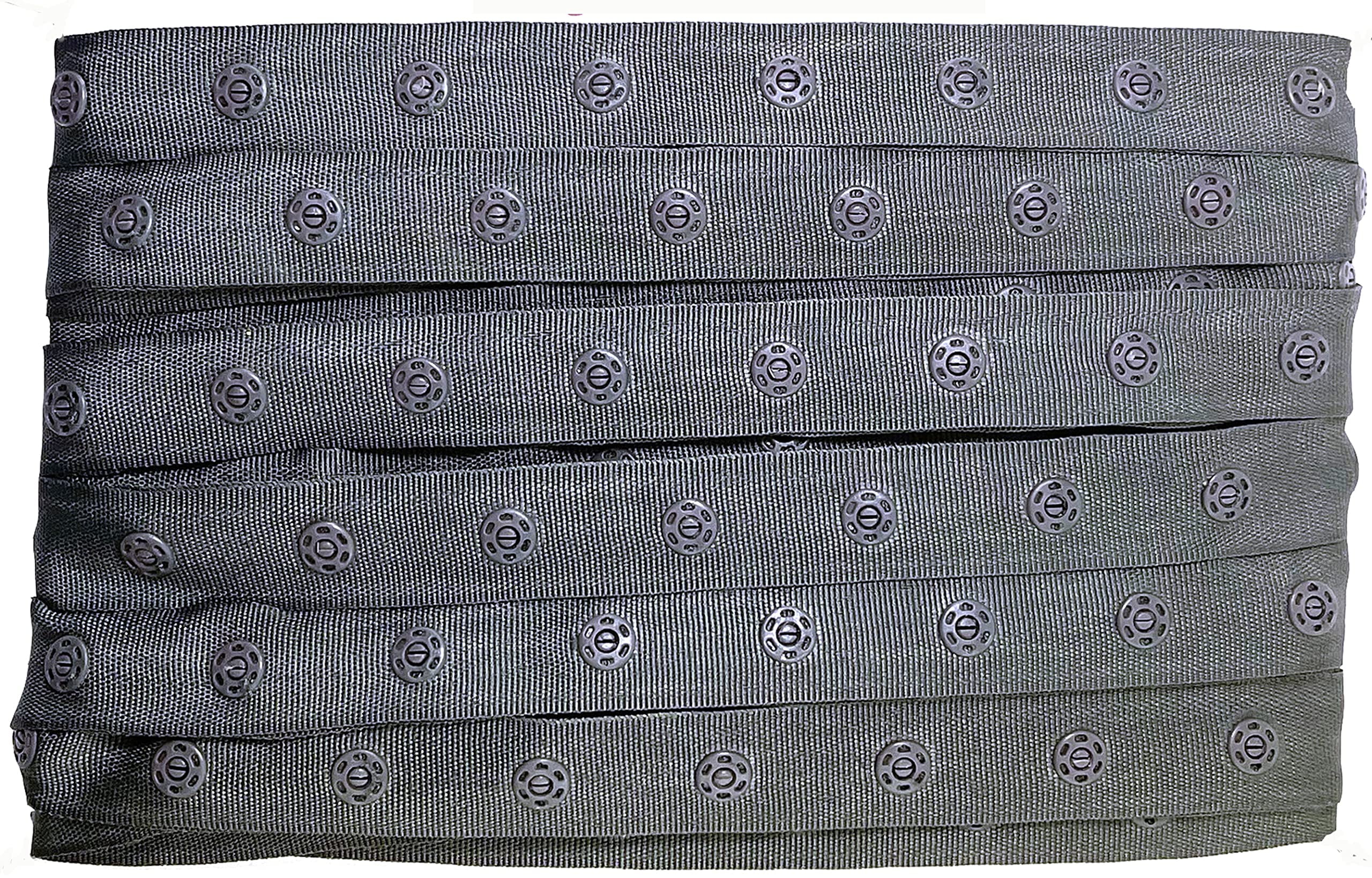 2 Yards Plastic Snap Button Polyester Tape Ribbon Hook & Eye Zipper ...