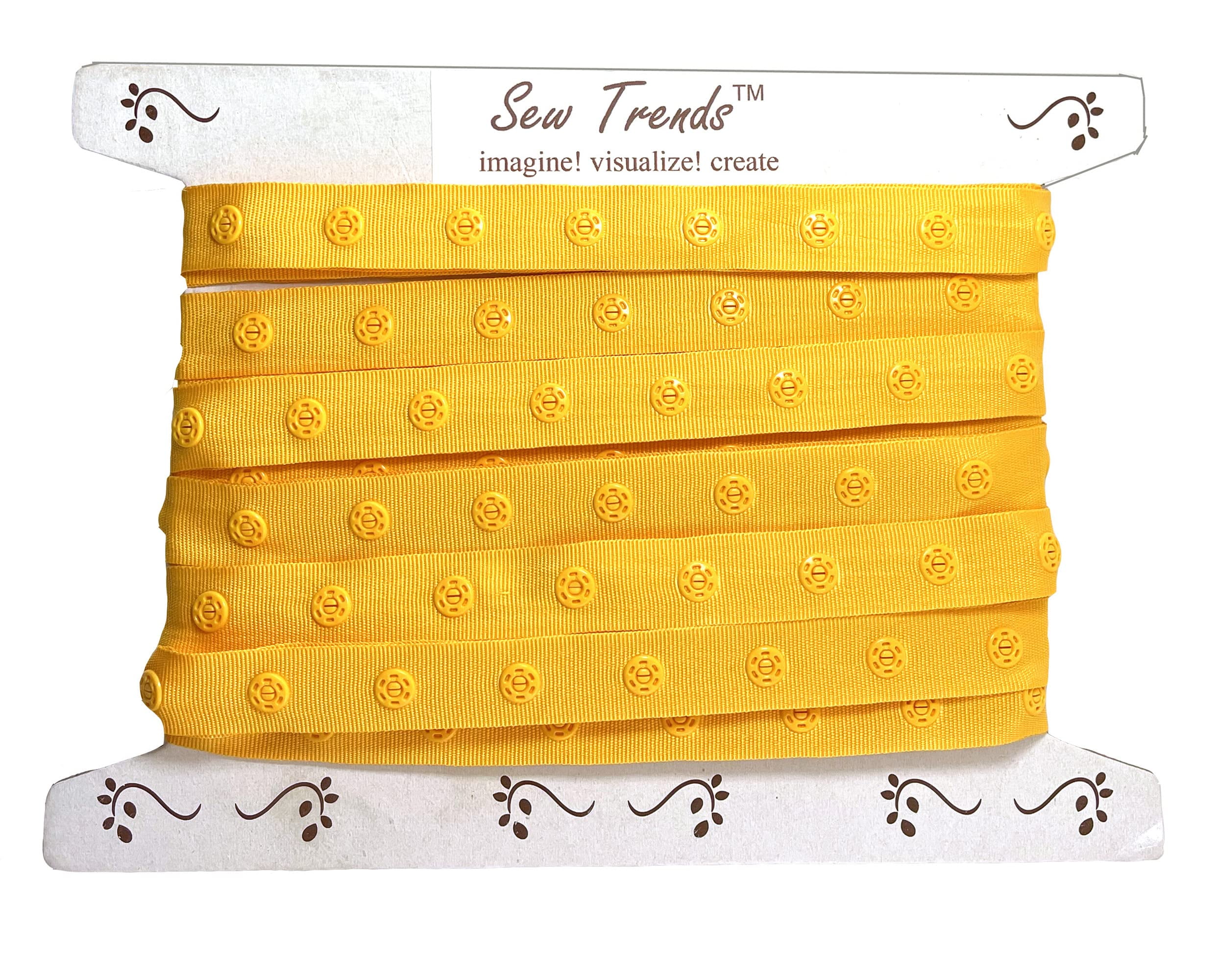 2 Yards Plastic Snap Button Polyester Tape Ribbon Hook & Eye Zipper ...