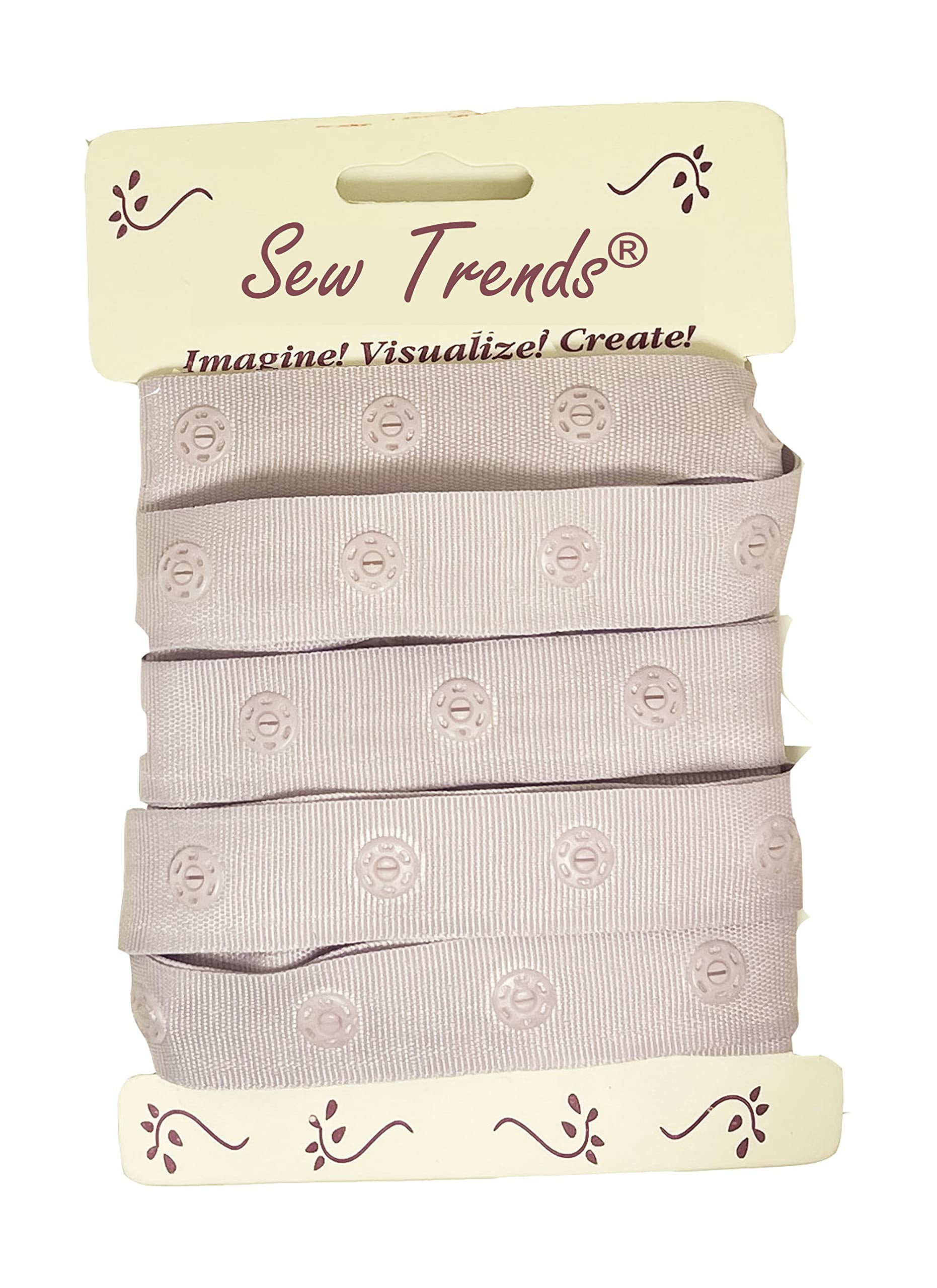 2 Yards Plastic Snap Button Polyester Tape Ribbon Hook & Eye Zipper ...