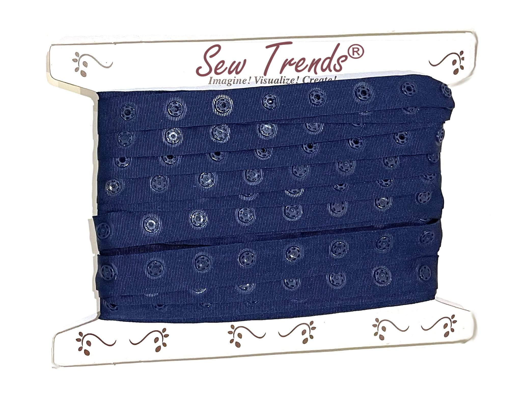 2 Yards Plastic Snap Button Polyester Tape Ribbon Hook & Eye Zipper ...