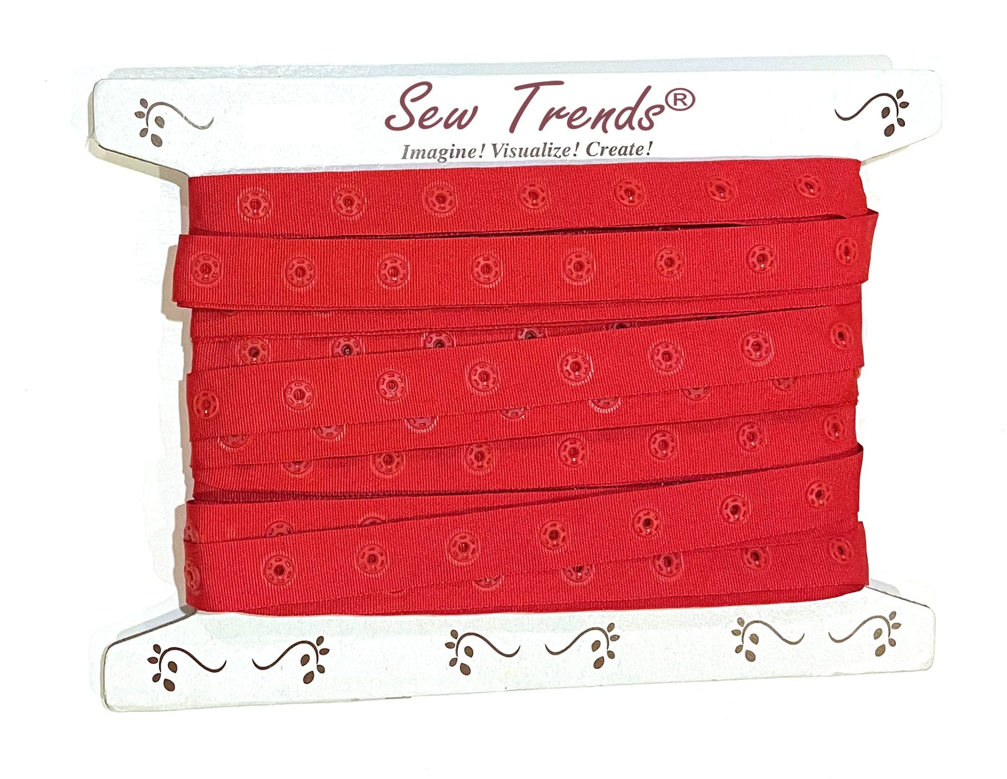 2 Yards Plastic Snap Button Polyester Tape Ribbon Hook & Eye Zipper ...