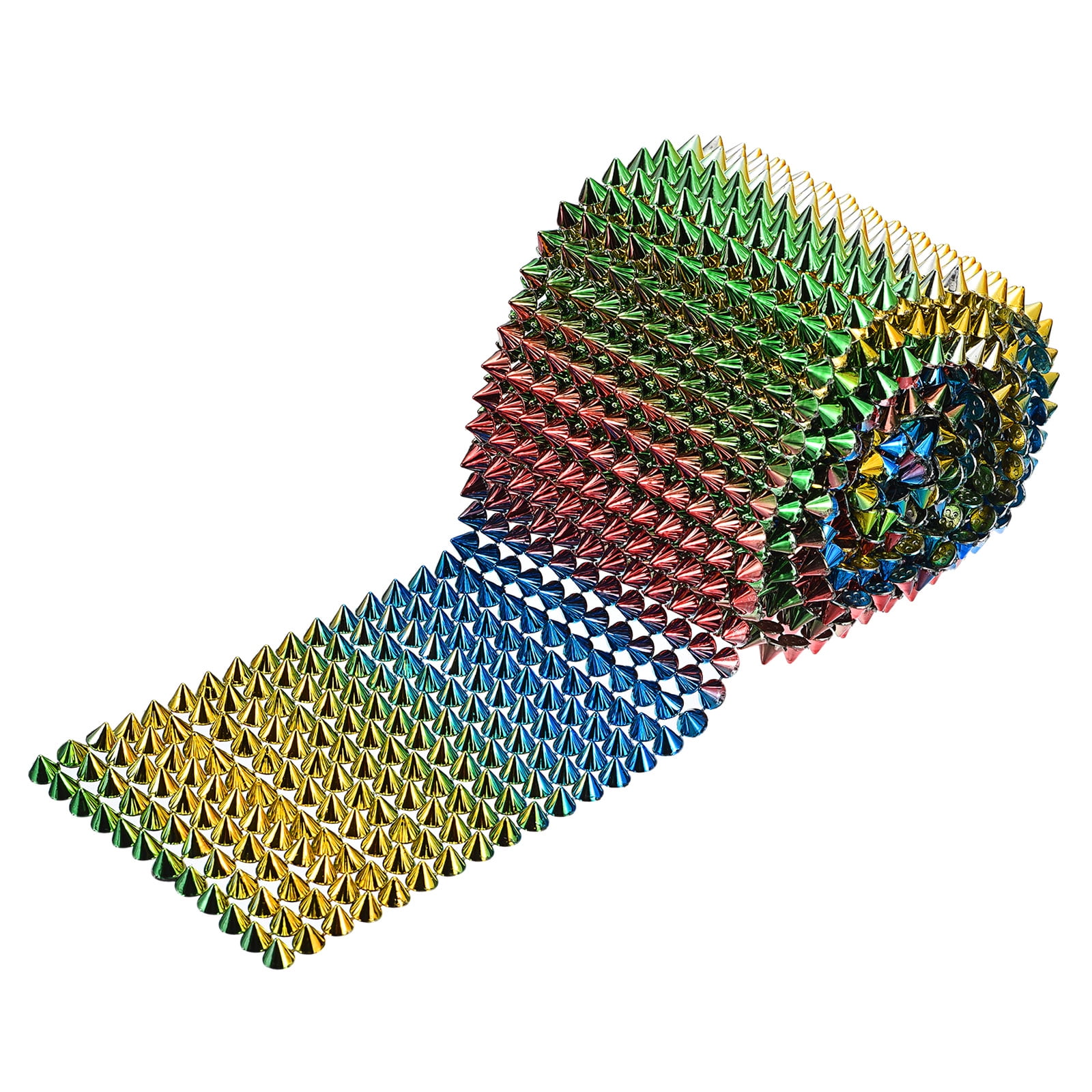 2 Yards Sew Stitch on Cone Spikes Studs, 12Rows Plastic Flat Back Spike ...