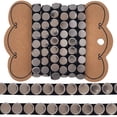 2 Yards Stainless Steel Nailhead Trim Hot Fix Metal Iron-on Convex Dome ...