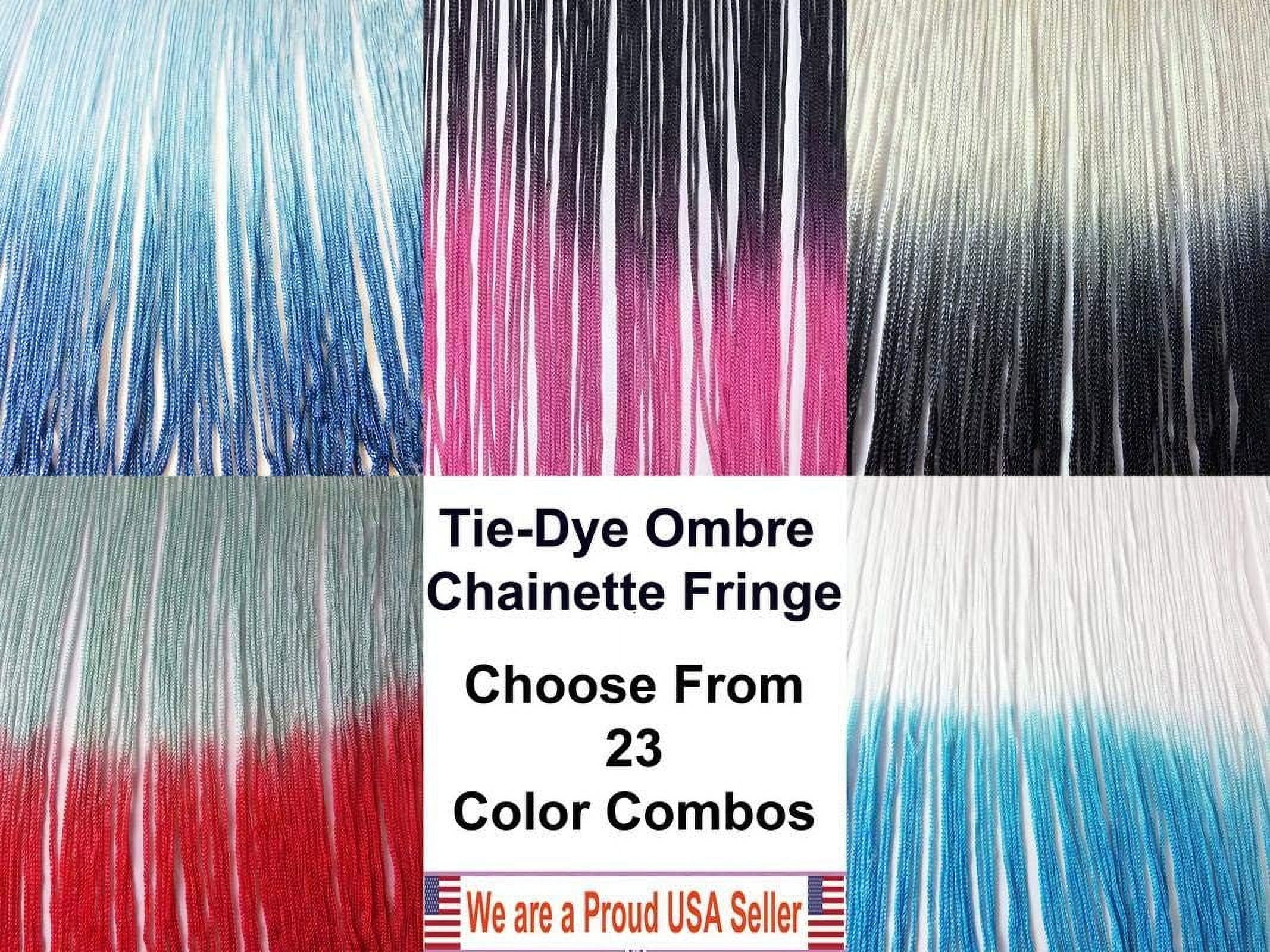 2 Yards Tie-Dye Ombre Multicolor Chainette Thread Yarn Tonal Loop ...