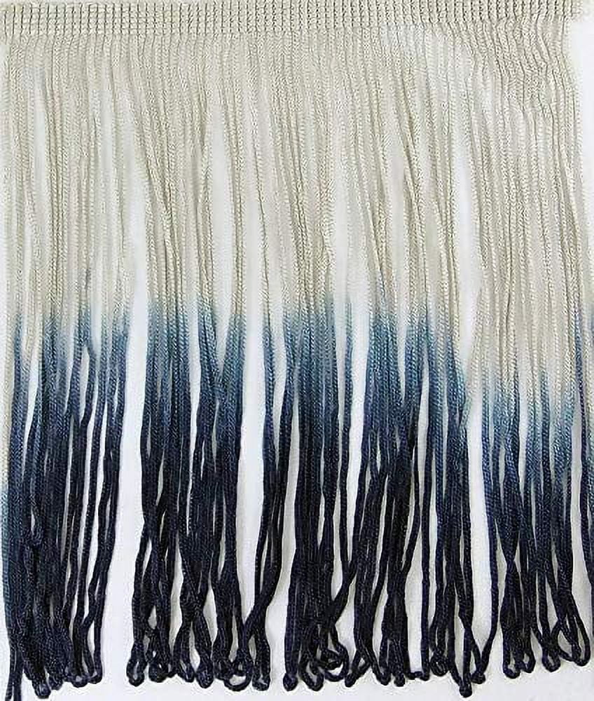 2 Yards Tie-Dye Ombre Multicolor Chainette Thread Yarn Tonal Loop Fringe- 7" Long -Sewing ...