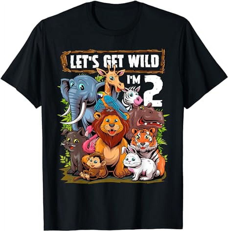 2 Year Old Zoo Birthday Safari Jungle Animals 2nd Birthday T-Shirt ...