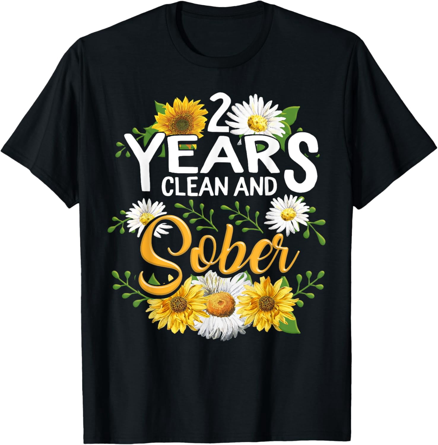 2 Years Clean and Sober Recovery Sobriety Addiction Warrior T-Shirt ...