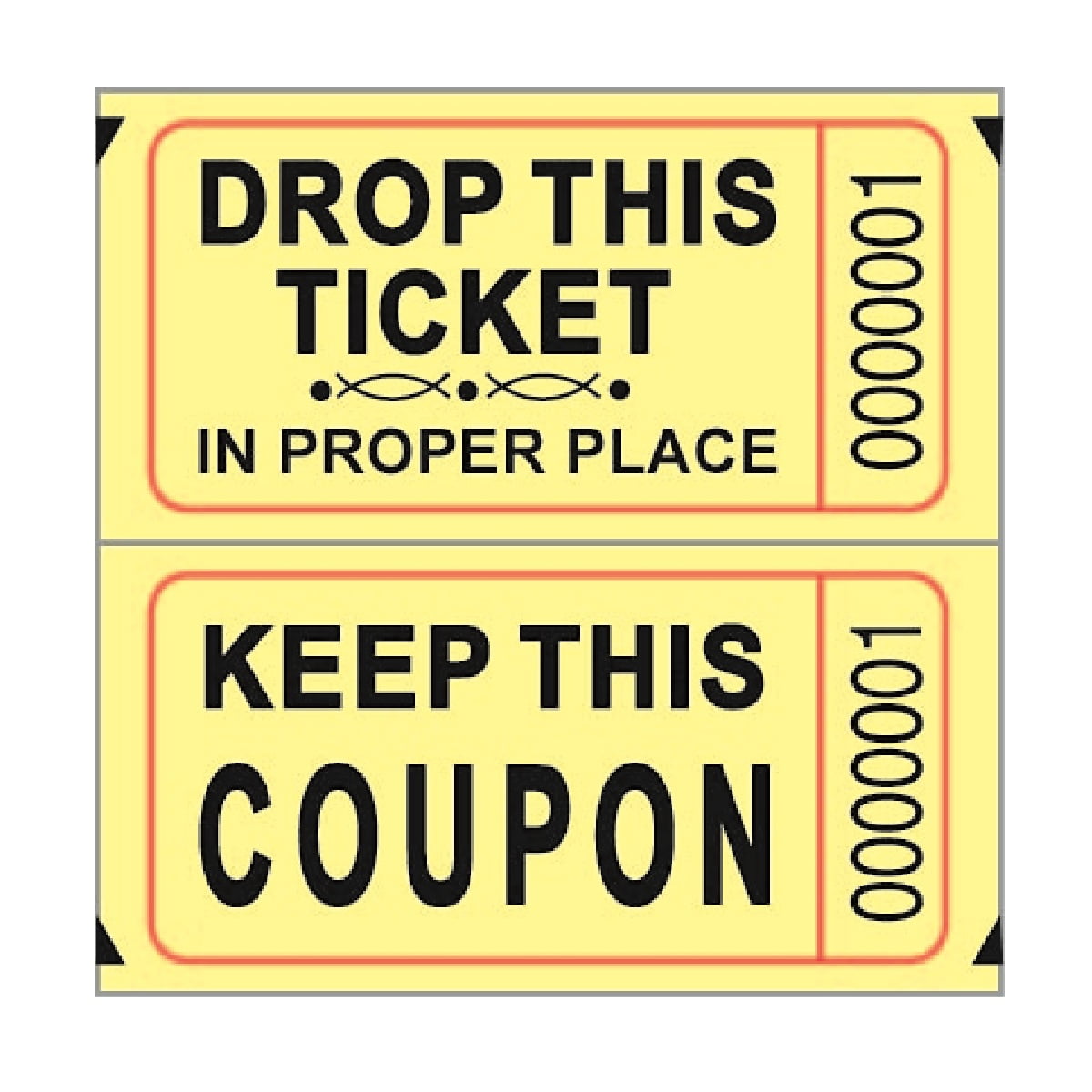 Double Ticket Roll 2000 Tickets Yellow [102-Y] - Walmart.com