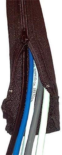 2" Zipper Sleeve Braided Wrap Flexible Cable Management Wire Cover Cord ...