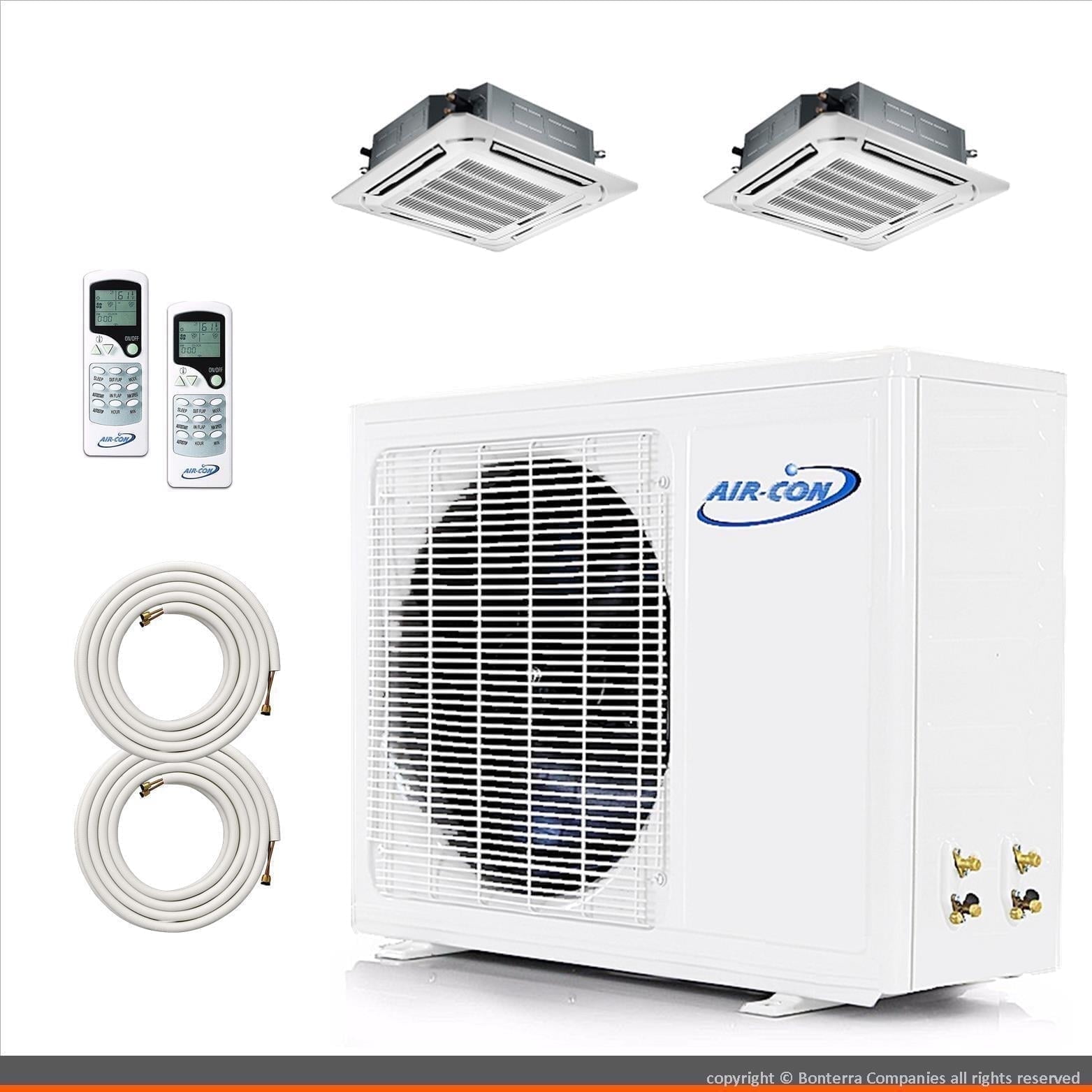 2 Zone 12000 24000 BTU Multi Zone Mini Split Ductless Air Conditioner Dual 21 Seer - Walmart.com