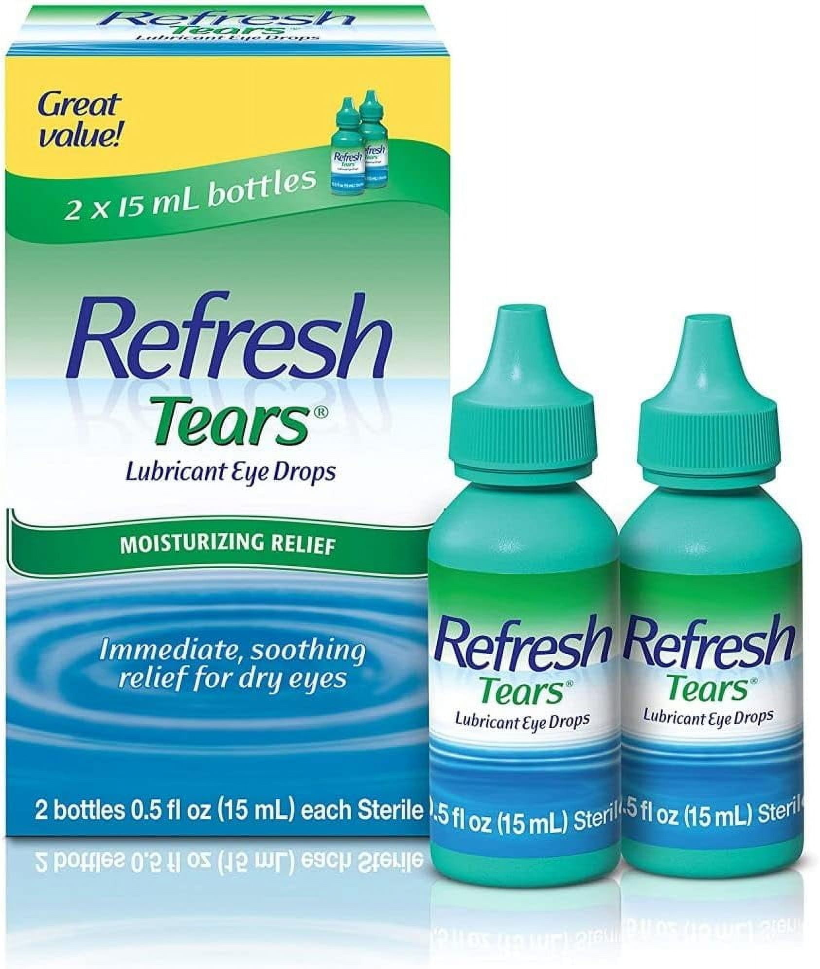 2 bottles of Refresh Tears Lubricant Eye Drops Artificial Tears - each ...