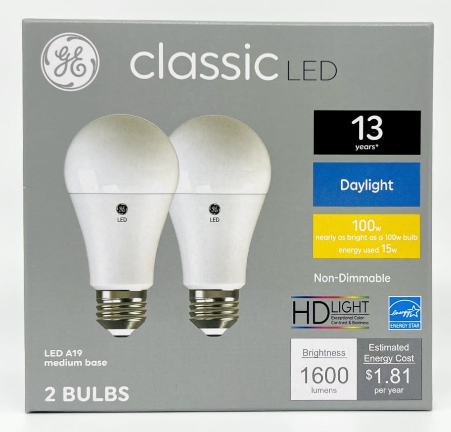 Customer reviews for (2 bulbs) GE classic LED A19 Daylight Bulbs, 15 ...