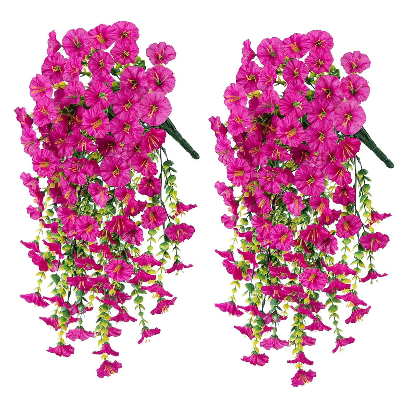 2 bundles of simulated morning glory flower wall hanging rattan hanging ...