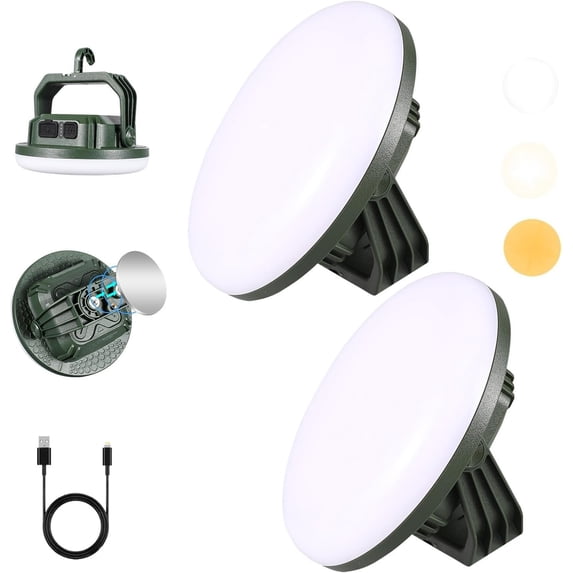 2 count 10,000mAh 4000LM Camping Lantern , 3 Lighting Modes, Portable ...