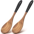 2 count 12" Large Wooden Spoons for Cooking Utensils Acacia Non Stick ...