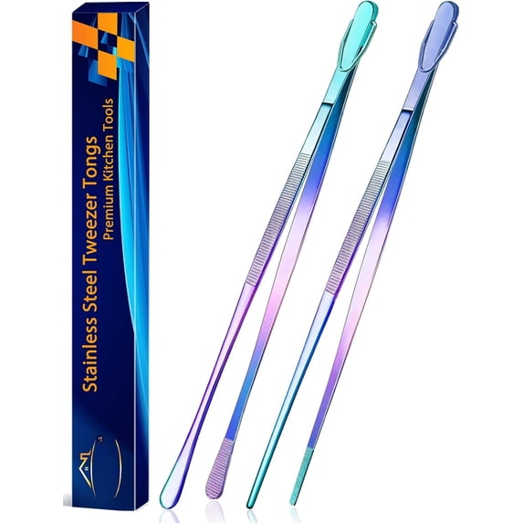 2 count 14-Inch Culinary Tweezers Extra Long Tweezers Kitchen Tweezer ...