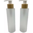 2 count 150ML/5oz Empty Refillable Frosted Glass Pump Bottles Container ...