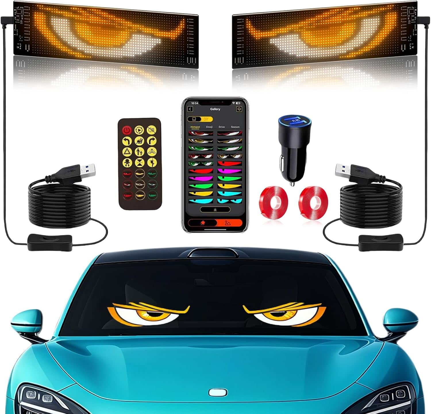 2 count 4.01"x13.7" Devil Eyes Light Sign for , Eyes Animated for ...