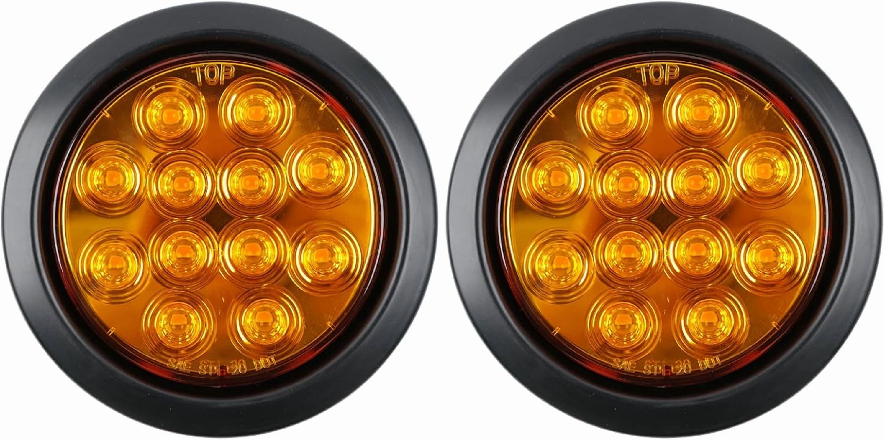 2 count 4.2 inchRed Round tail trailer light 12 LEDs IP67 Stop Turn ...