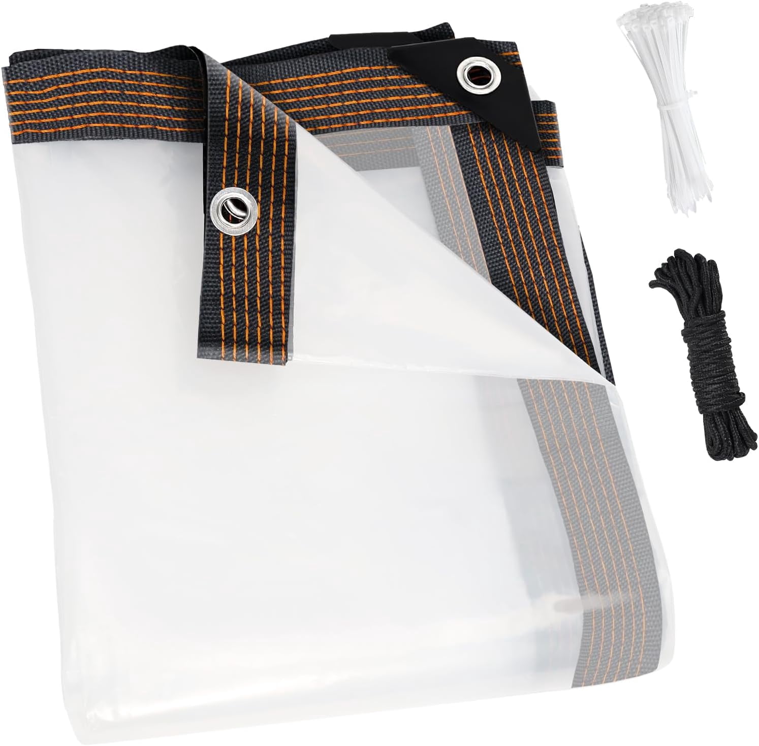 2 count 6.6x13 FT Clear Tarps Outdoor Garden Rainproof Covering,Clear ...