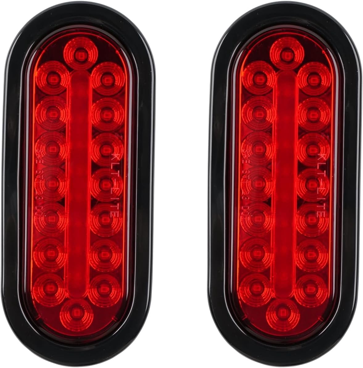 2 count 6" Oval LED Red Tail Trailer Light 24LEDs, IP65 , Stop Turn ...